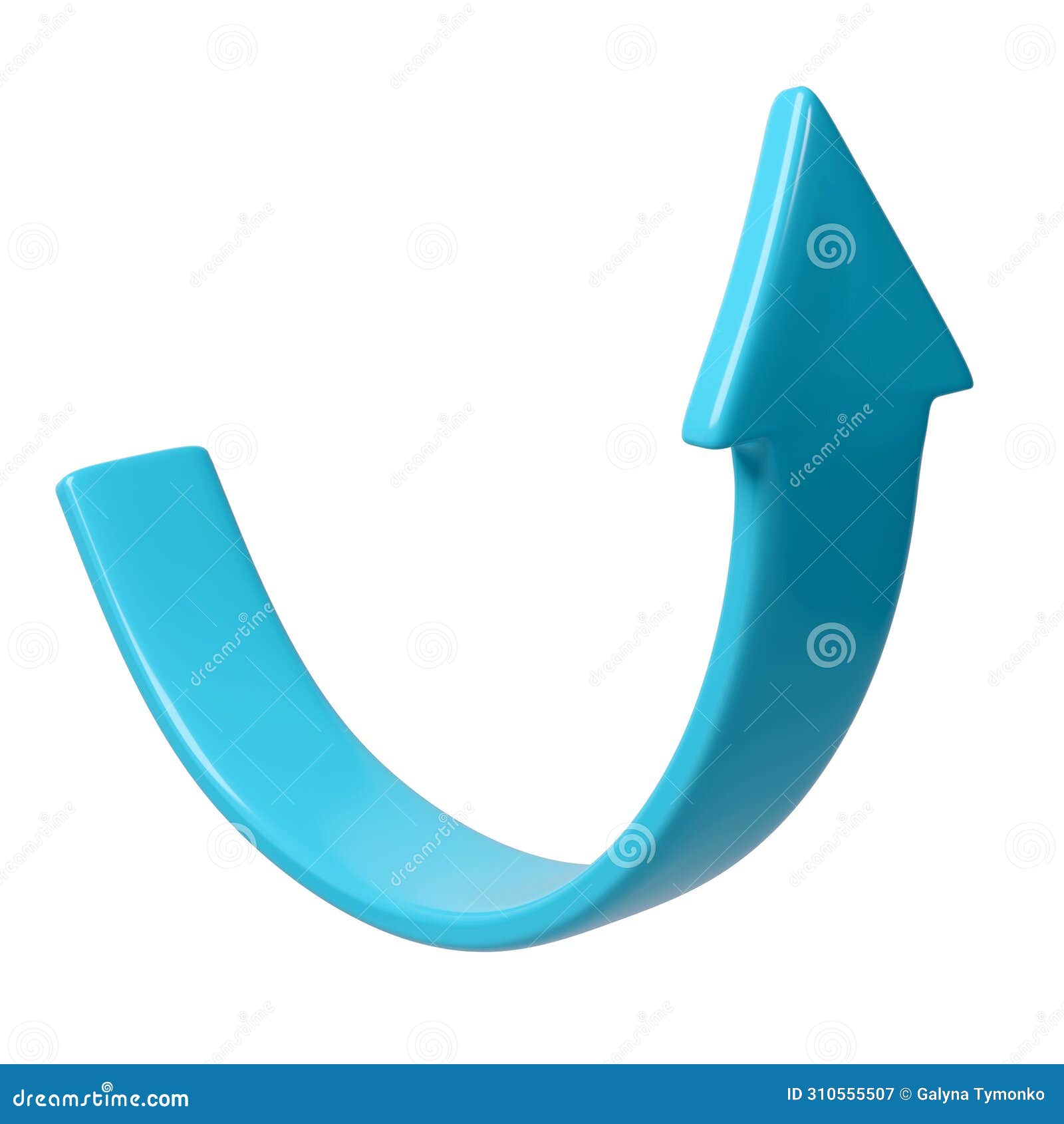 Turquoise 3d Half Circle Arrow Up Direction. Sign or Icon for Web ...