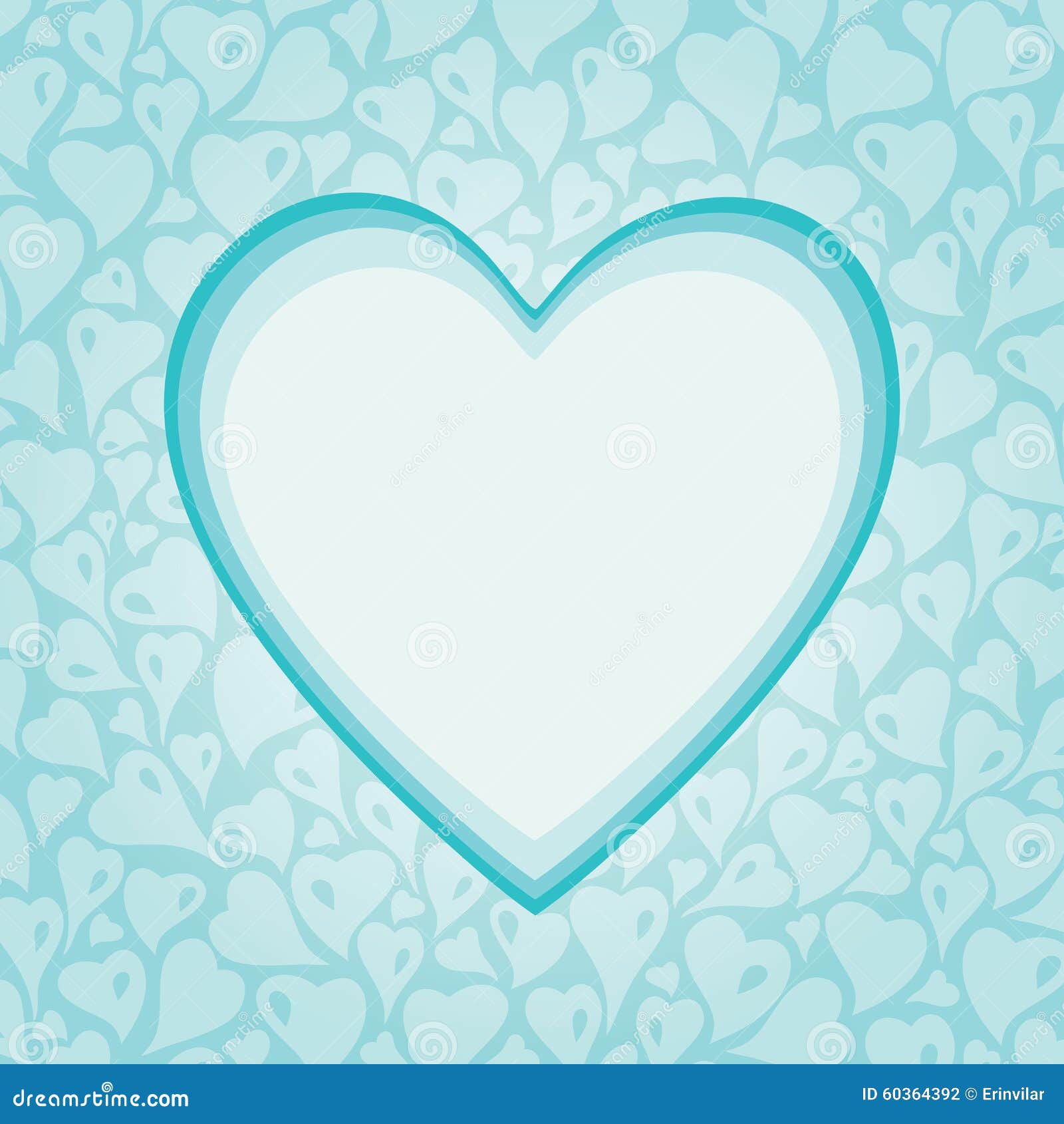 Turquoise Decorative Holiday Background with Heart Stock Vector ...
