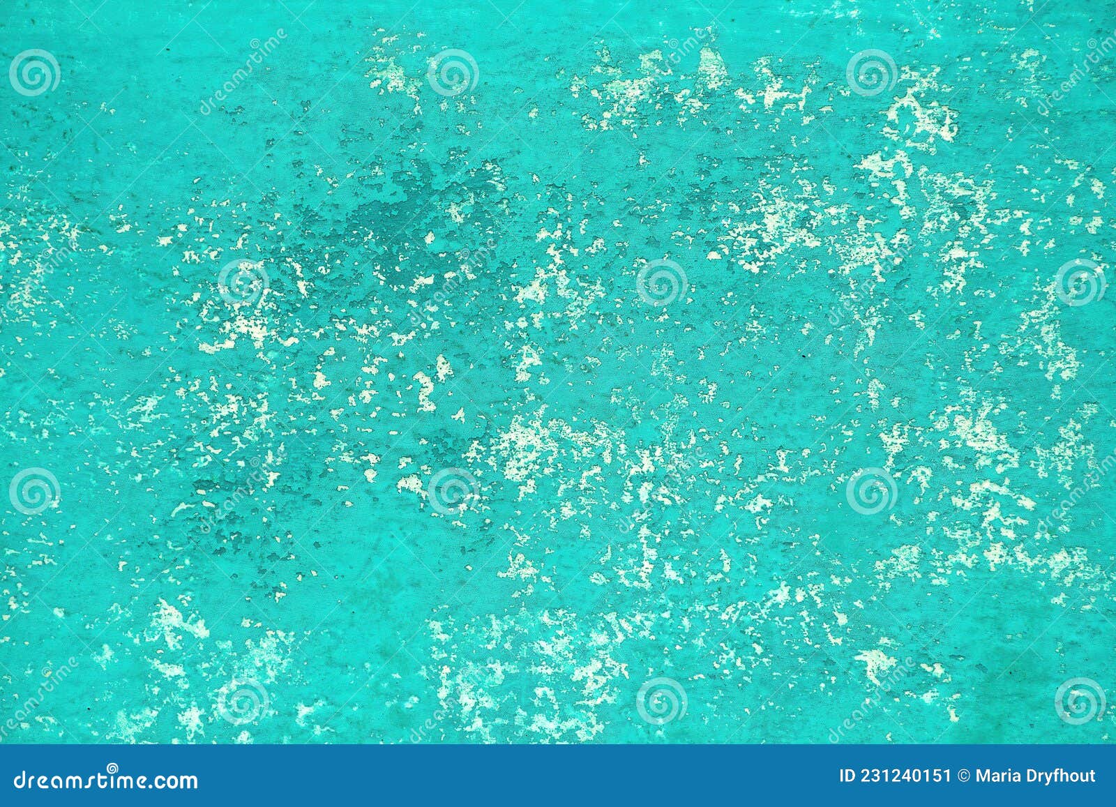 Turquoise Distressed Paint on Wall Stock Image - Image of weathered ...