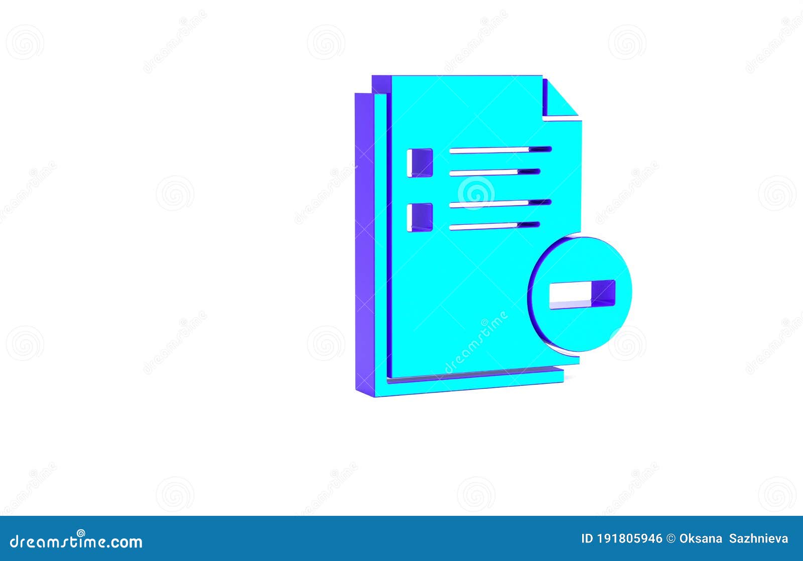 Turquoise Document Folder Icon Isolated On White Background. Accounting ...