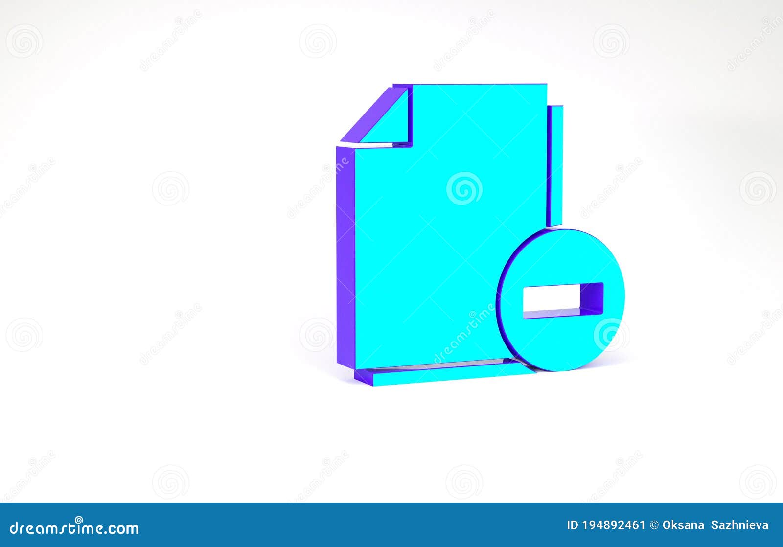 Turquoise Document Folder Icon Isolated On White Background. Accounting ...