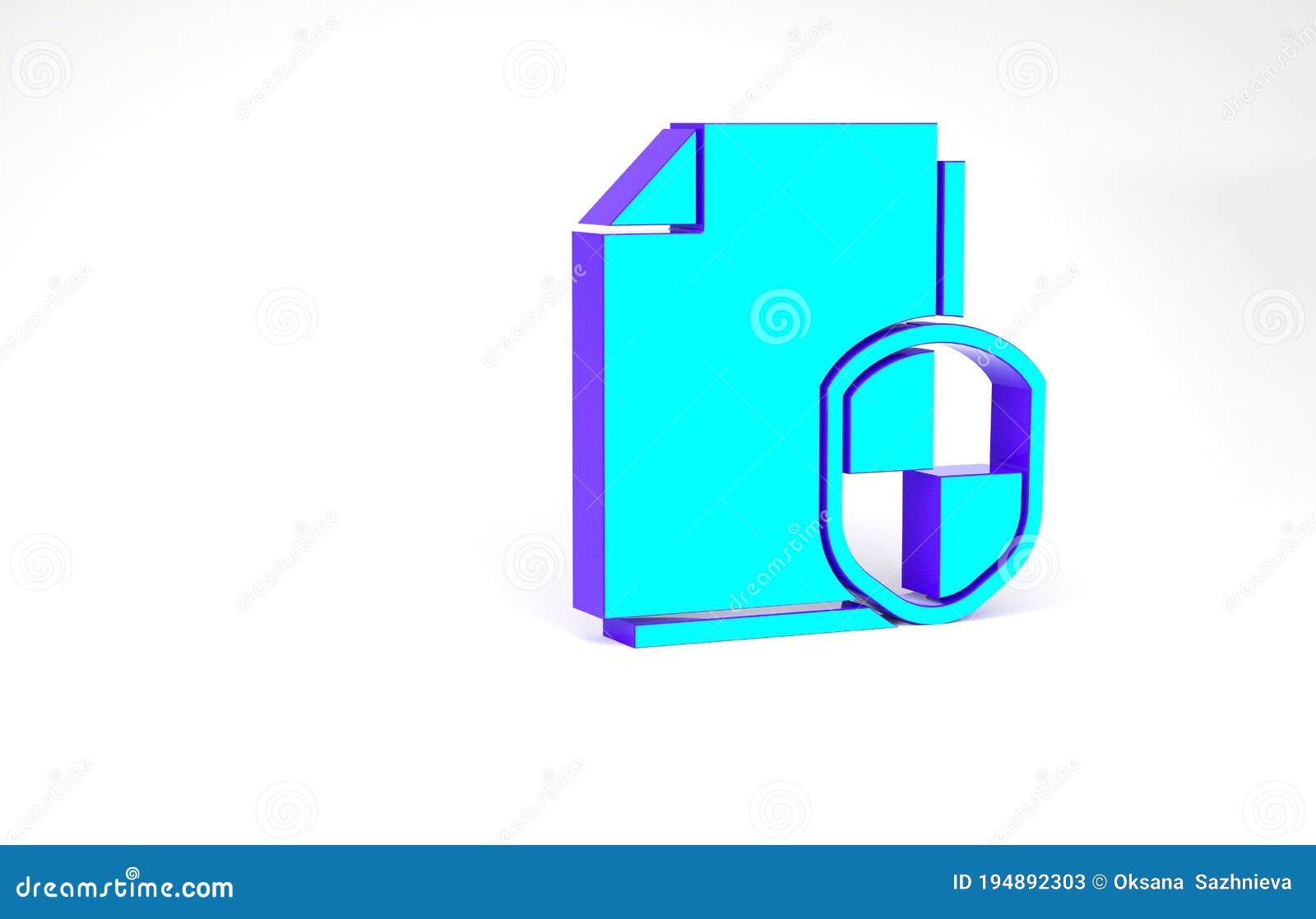 Turquoise Document Folder Icon Isolated On White Background. Accounting ...