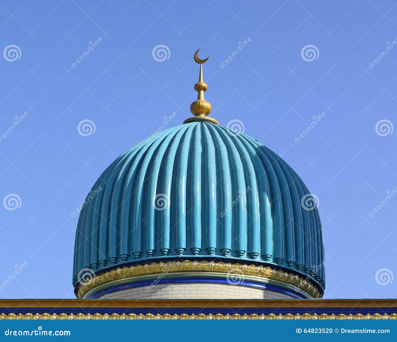 Turquoise Dome Above the Entrance. Stock Photo - Image of islam ...