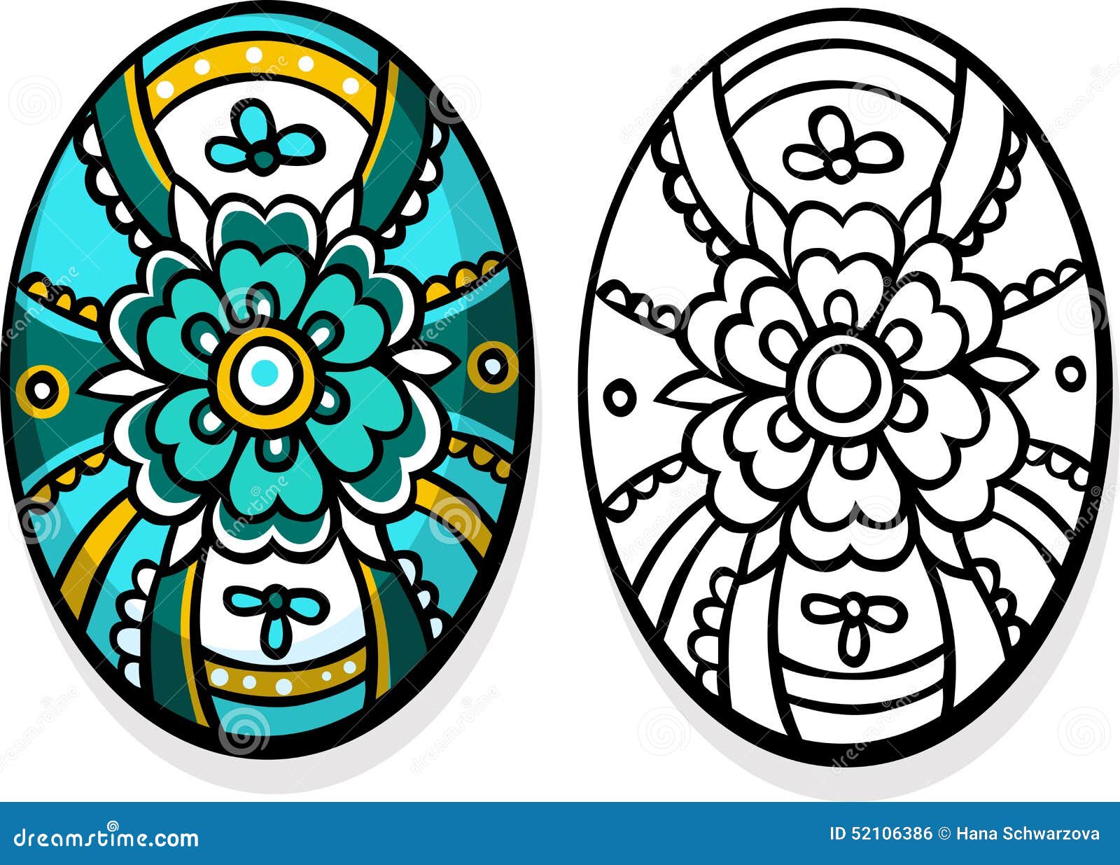 Turquoise Easter Egg - Coloring Book Stock Vector - Illustration of ...