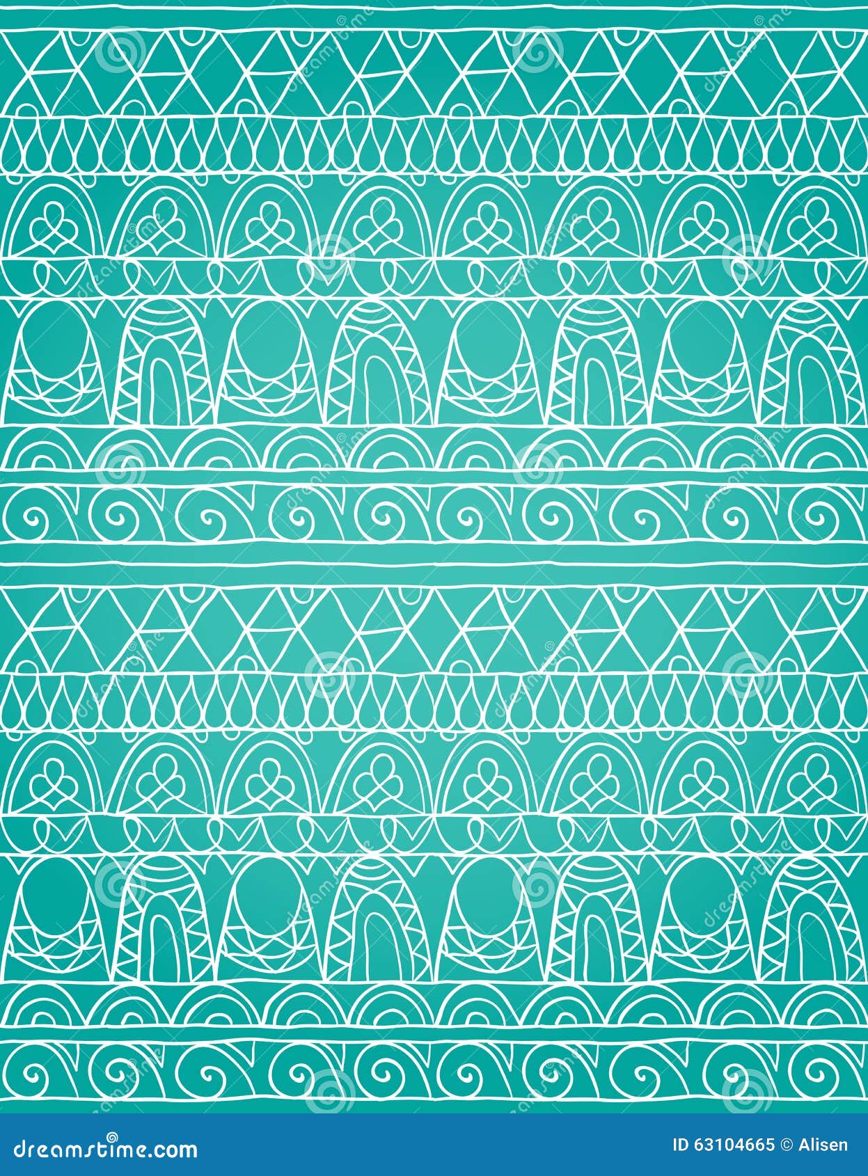 Turquoise Ethnic Pattern Vector Stock Vector - Illustration of decor ...