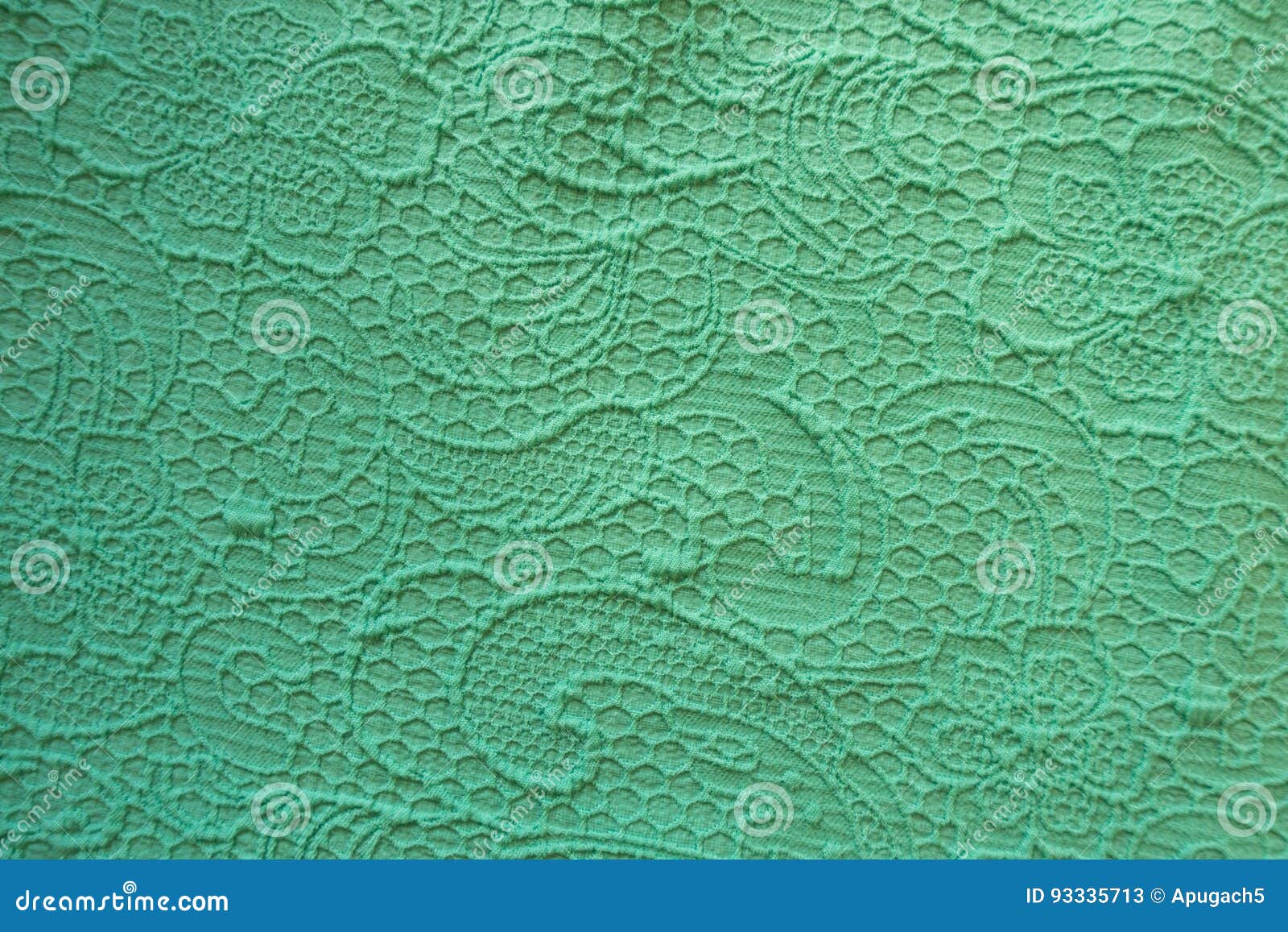 Turquoise Fabric with Relief Floral Pattern from Above Stock Image ...