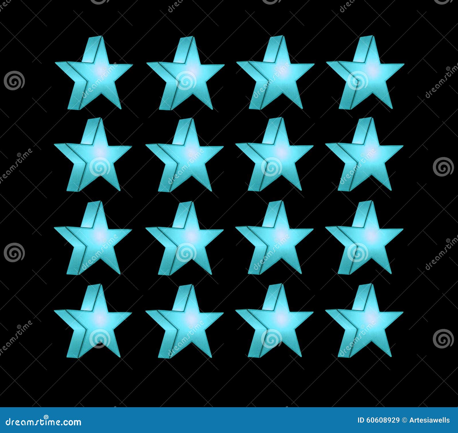 Turquoise Five Pointed Star Stock Image - Image of black, bright: 60608929