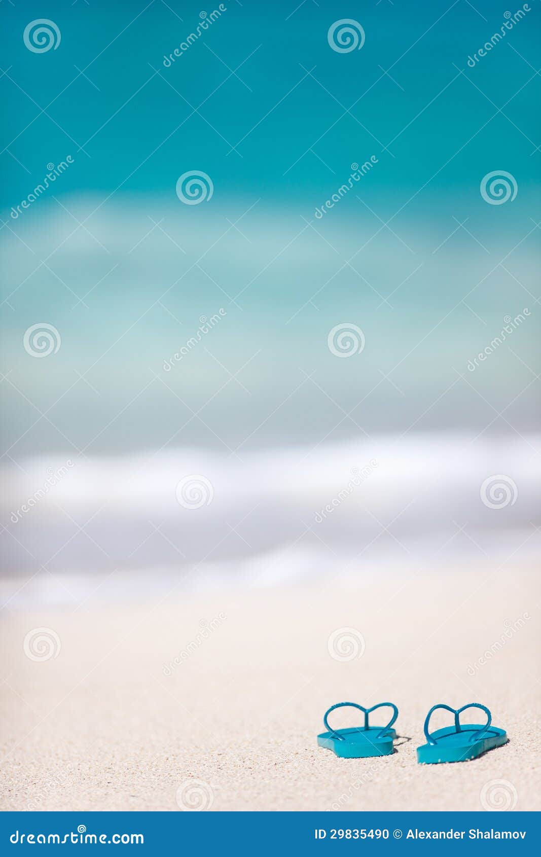 Flip Flops on a Tropical Beach Stock Photo - Image of beach, shore ...