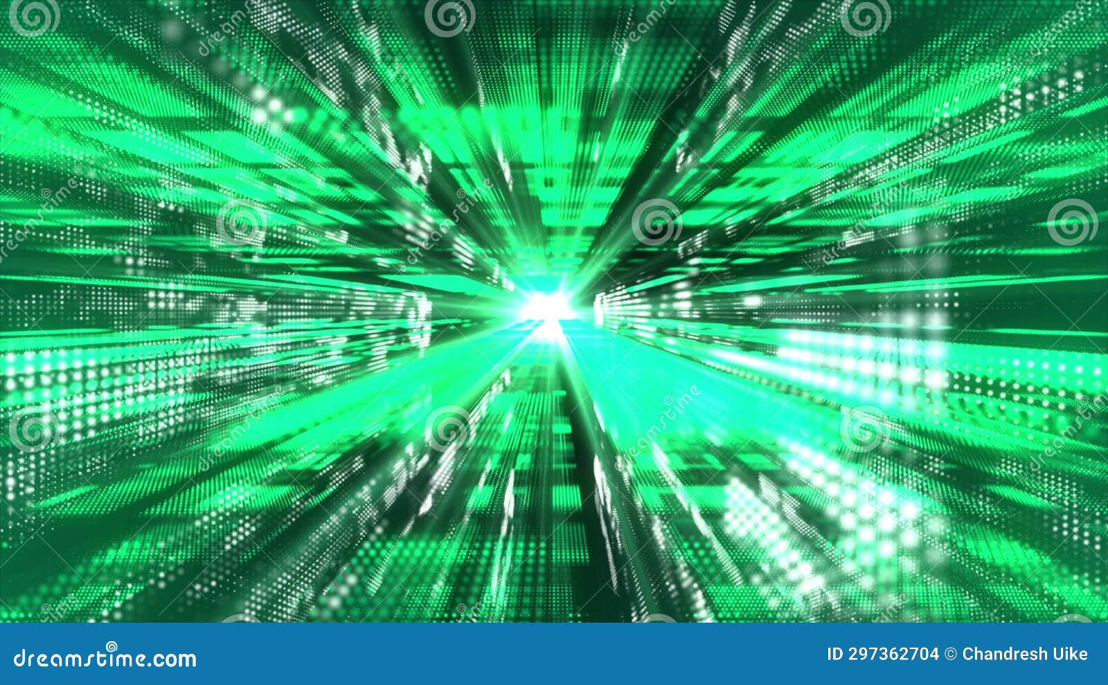 Turquoise Floating Particles in Digital Technologic 3d Cyberspace with ...