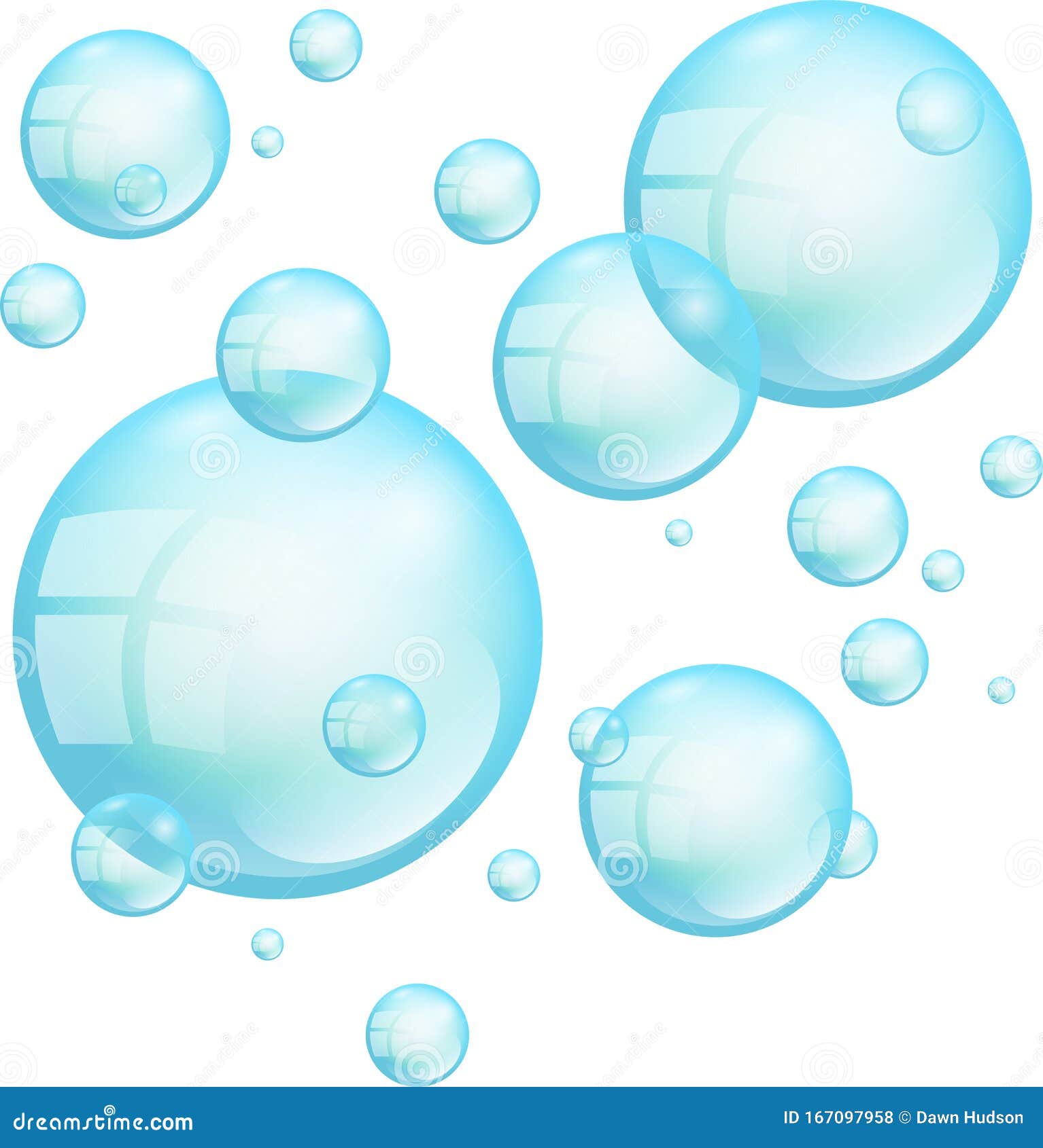 Turquoise Floating Soapy Shampoo Bubbles Stock Illustration ...