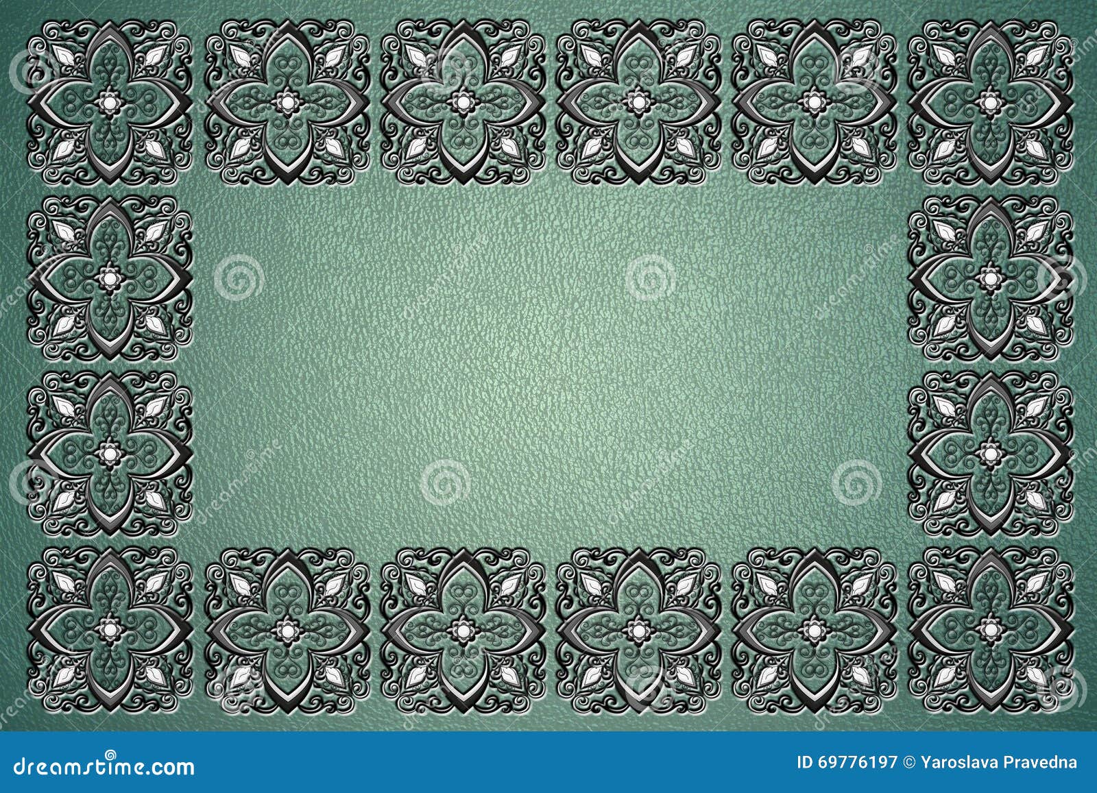 Turquoise floral frame stock image. Image of drawing - 69776197