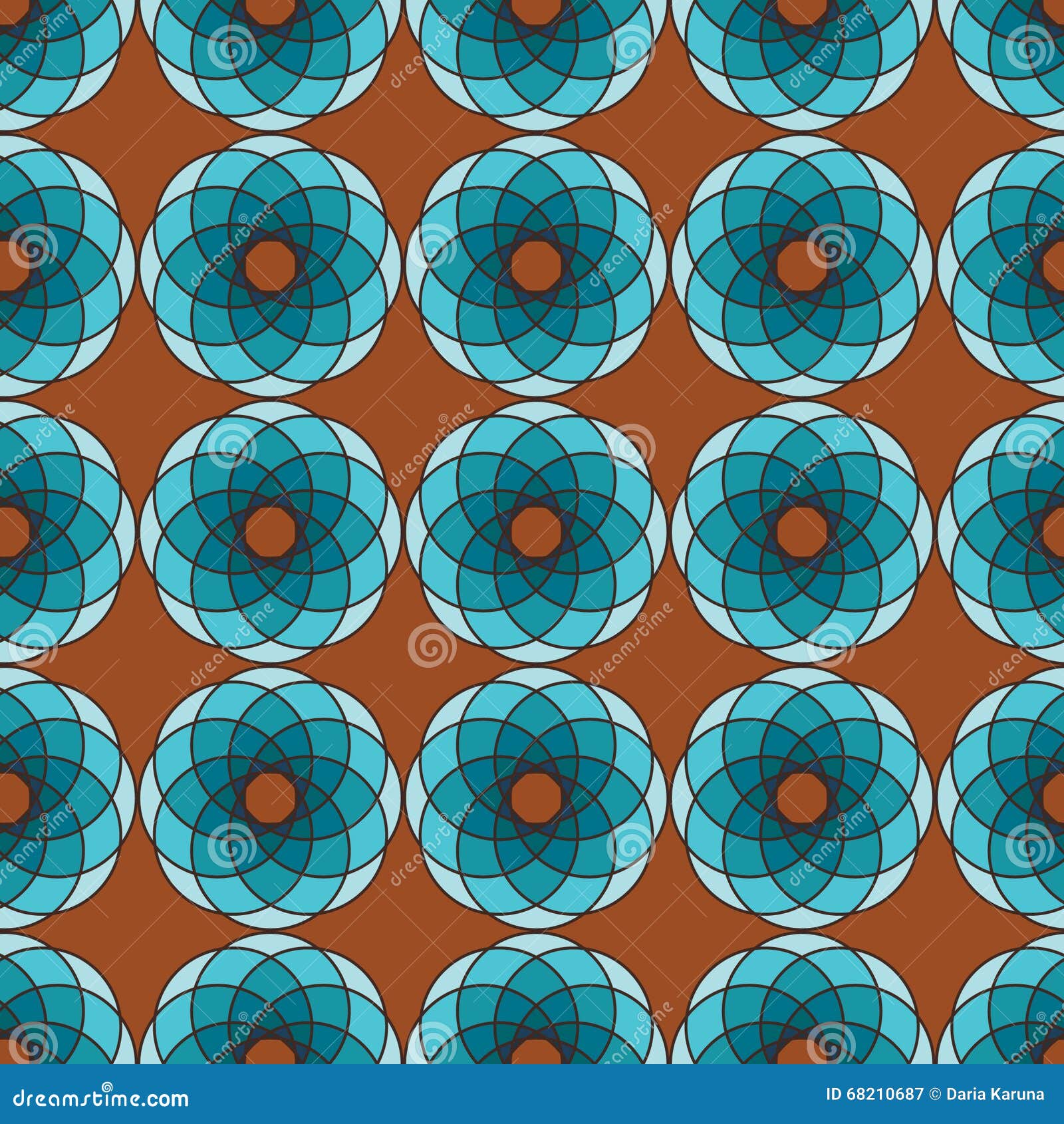 Turquoise flower stock vector. Illustration of textile - 68210687