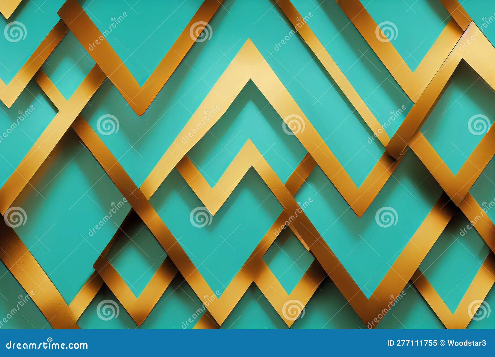 Turquoise Geometric Background with Golden Elements Stock Illustration ...