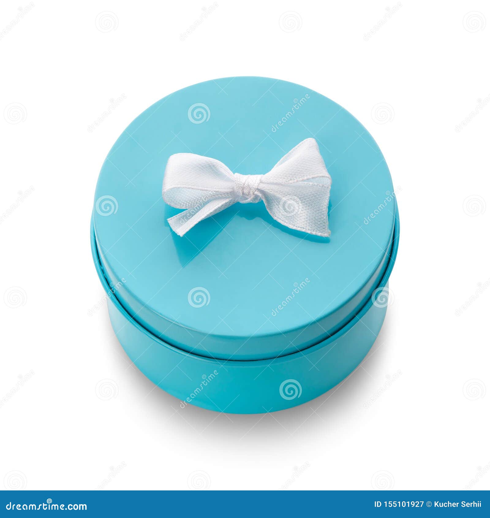 Turquoise Gift Box with White Bow Isolated Stock Image - Image of ...