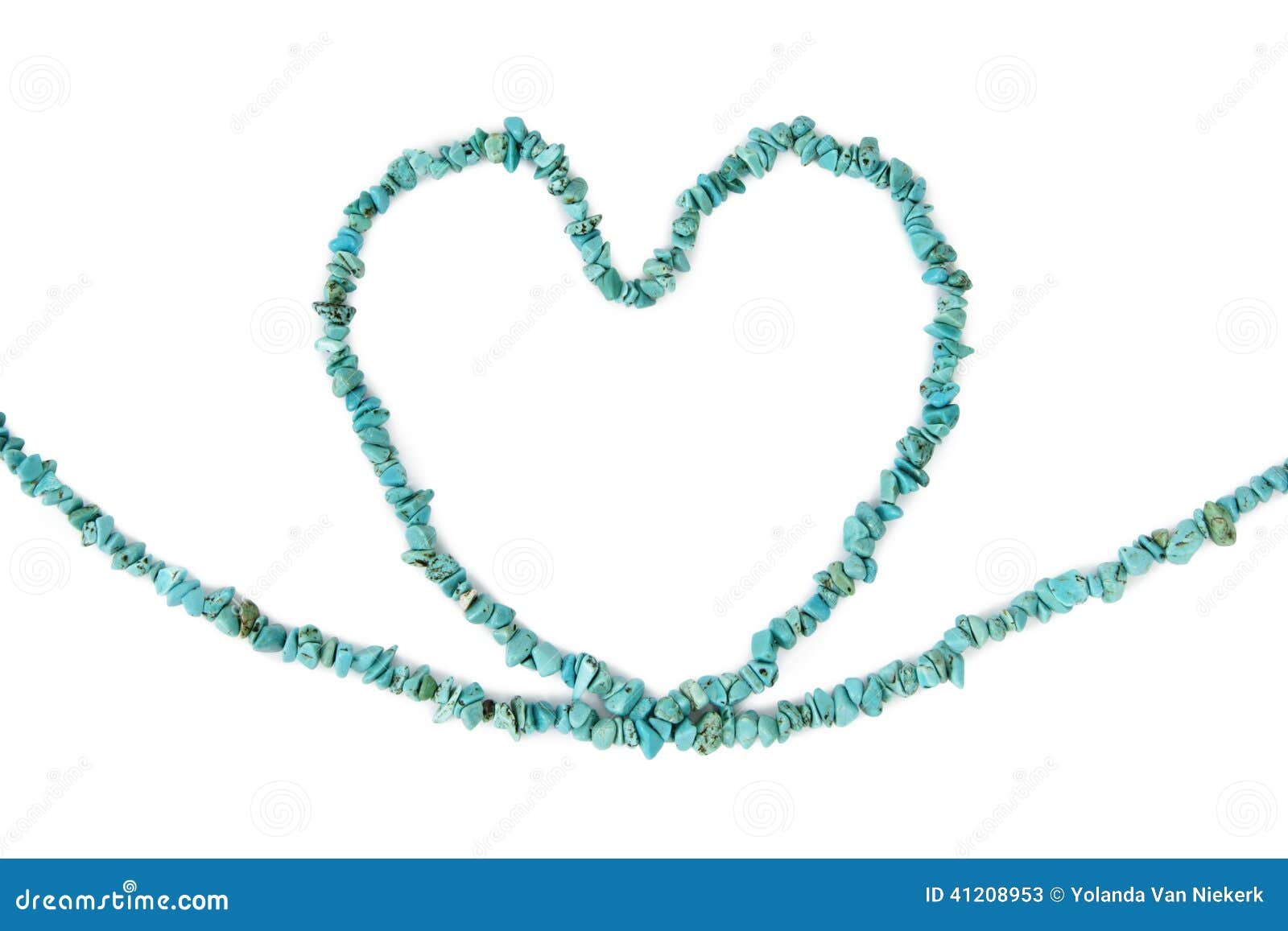 Turquoise Heart stock image. Image of beads, continuous - 41208953