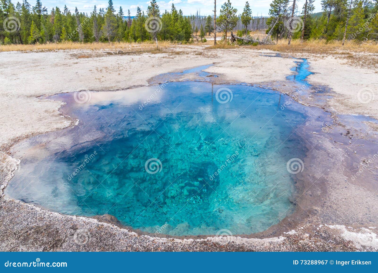 Turquoise Hot Spring in Yellowstone Stock Image - Image of travel ...