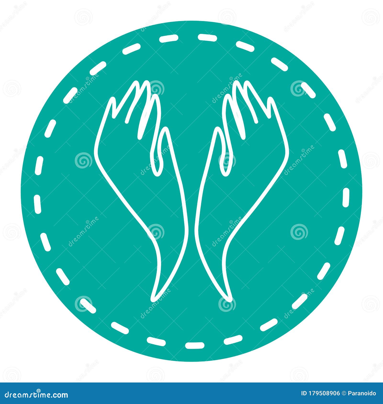 Turquoise Icon with Two Abstract Hands Up Stock Vector - Illustration ...