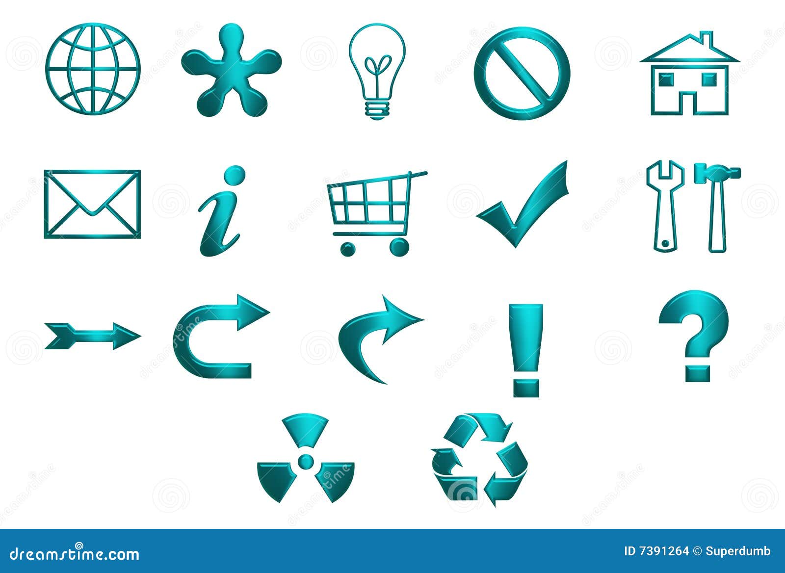 Turquoise Icons Stock Images - Image: 7391264
