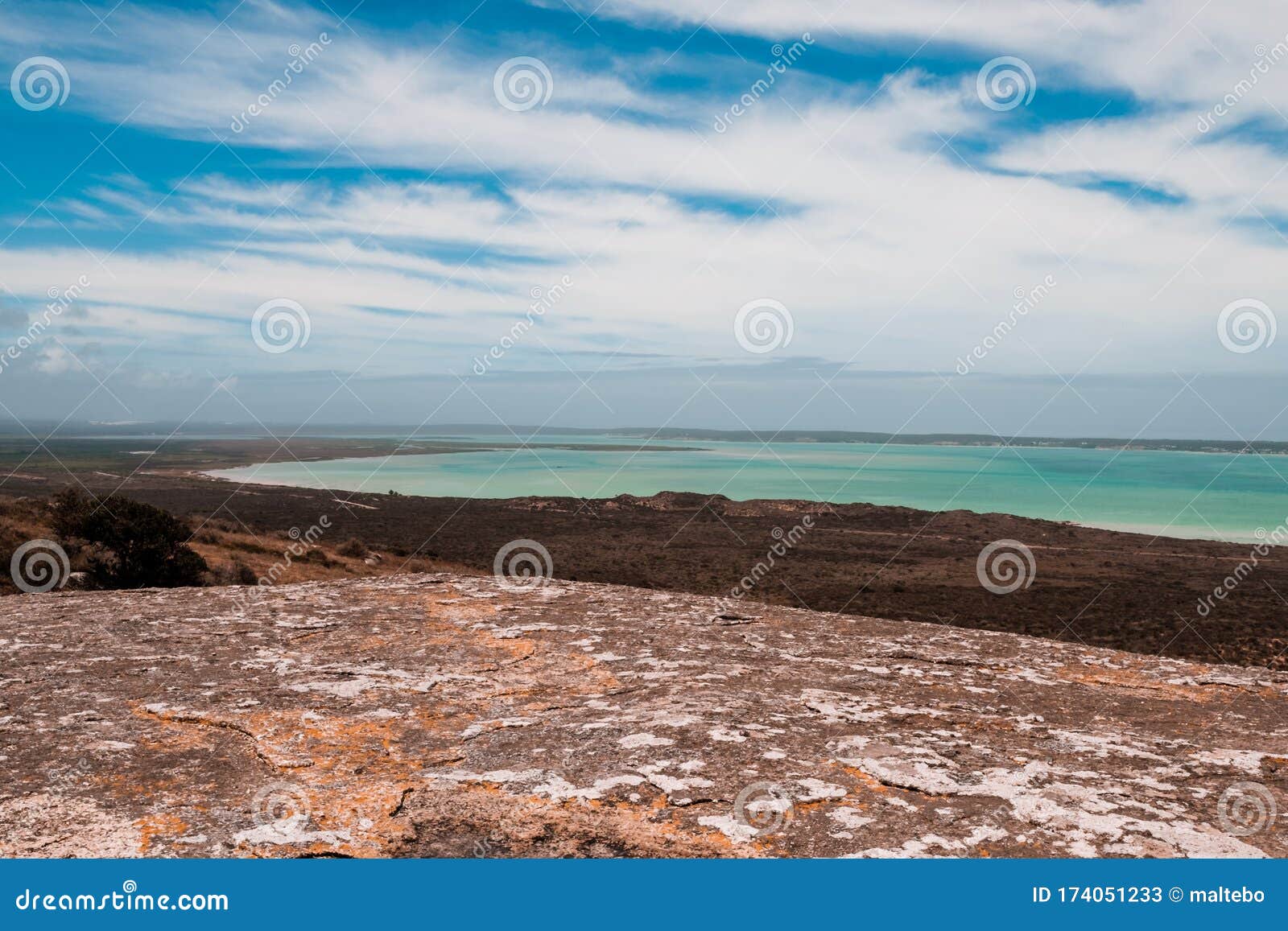 A Turquoise Lake in the Middle of the Desert Stock Image - Image of ...