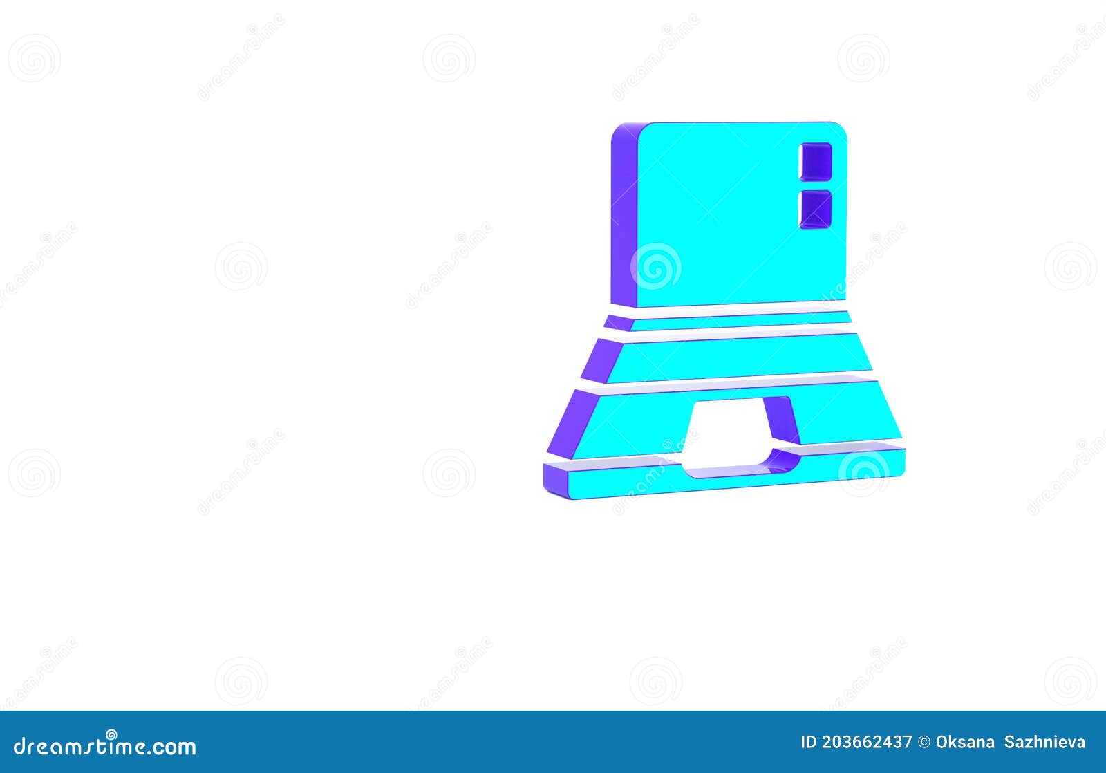 Turquoise Laptop Icon Isolated on White Background. Computer Notebook ...