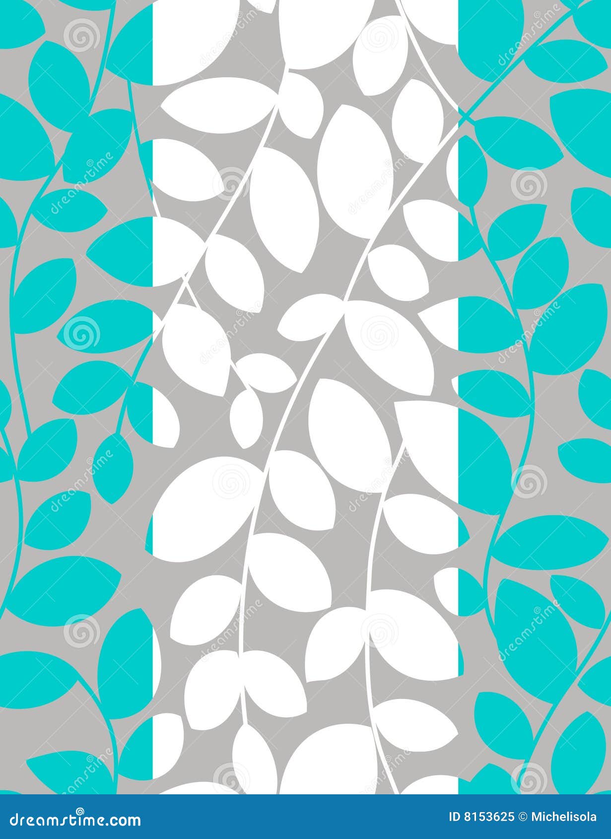 Turquoise leaves stock vector. Illustration of fabric - 8153625