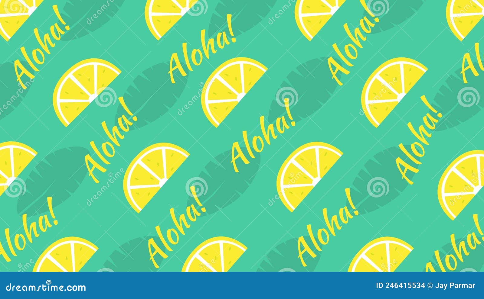 Turquoise and Lemon Aloha Tropical Desktop Wallpaper Stock Illustration ...