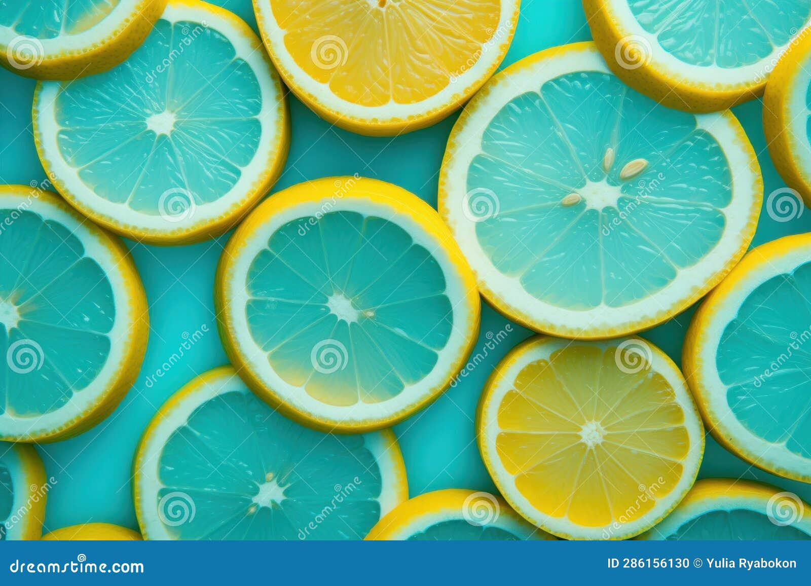 Turquoise Lemon Citrus Background. Generate Ai Stock Illustration ...
