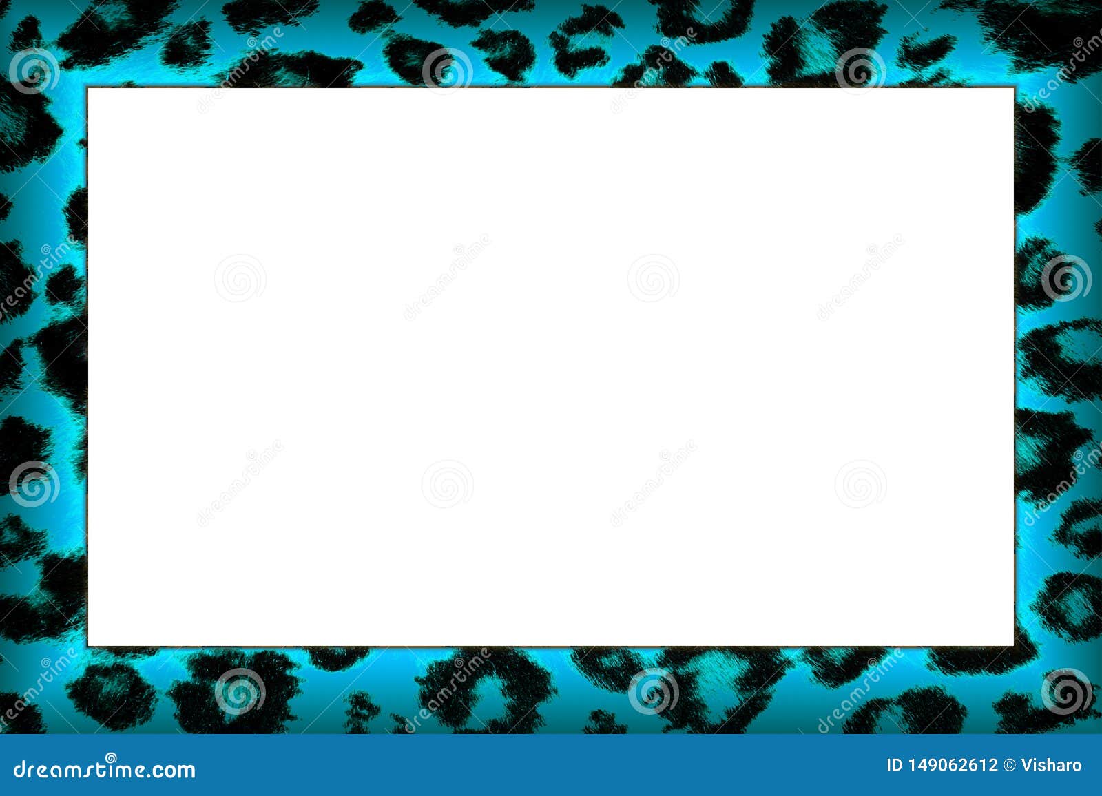 Turquoise Leopard Print Frame Stock Illustration - Illustration of ...
