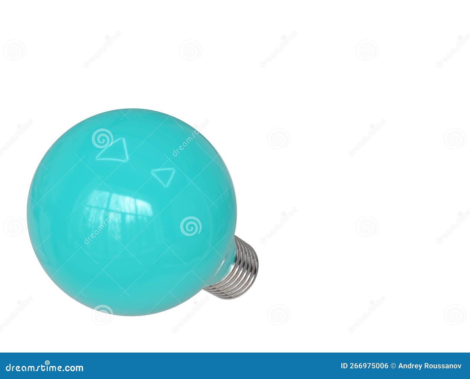 Turquoise Light Bulb. 3d Render Stock Illustration - Illustration of ...