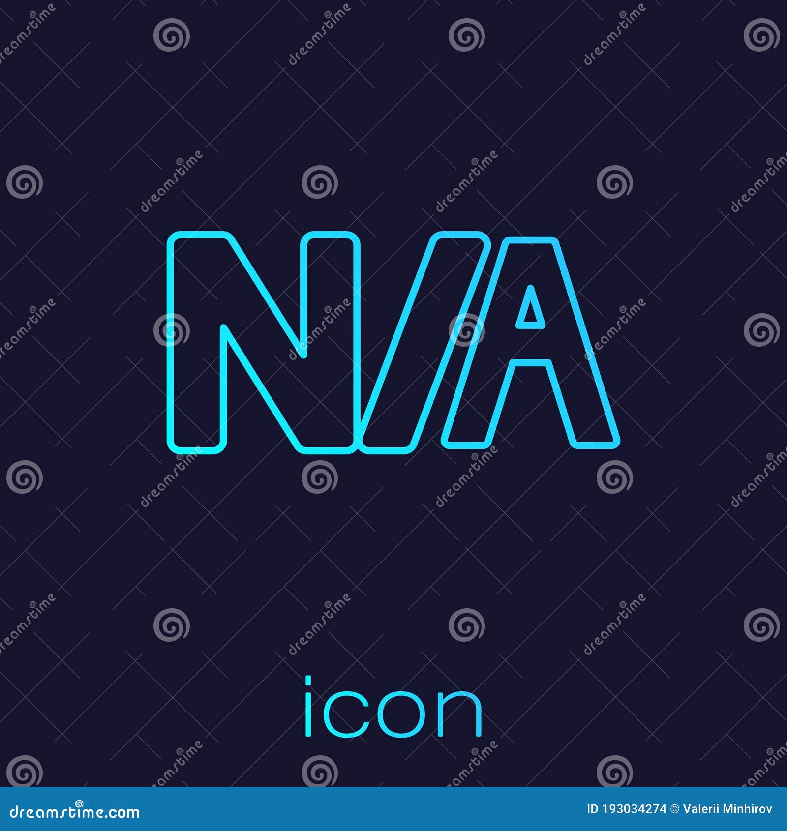 Turquoise Line Not Applicable Icon Isolated on Blue Background. Vector ...