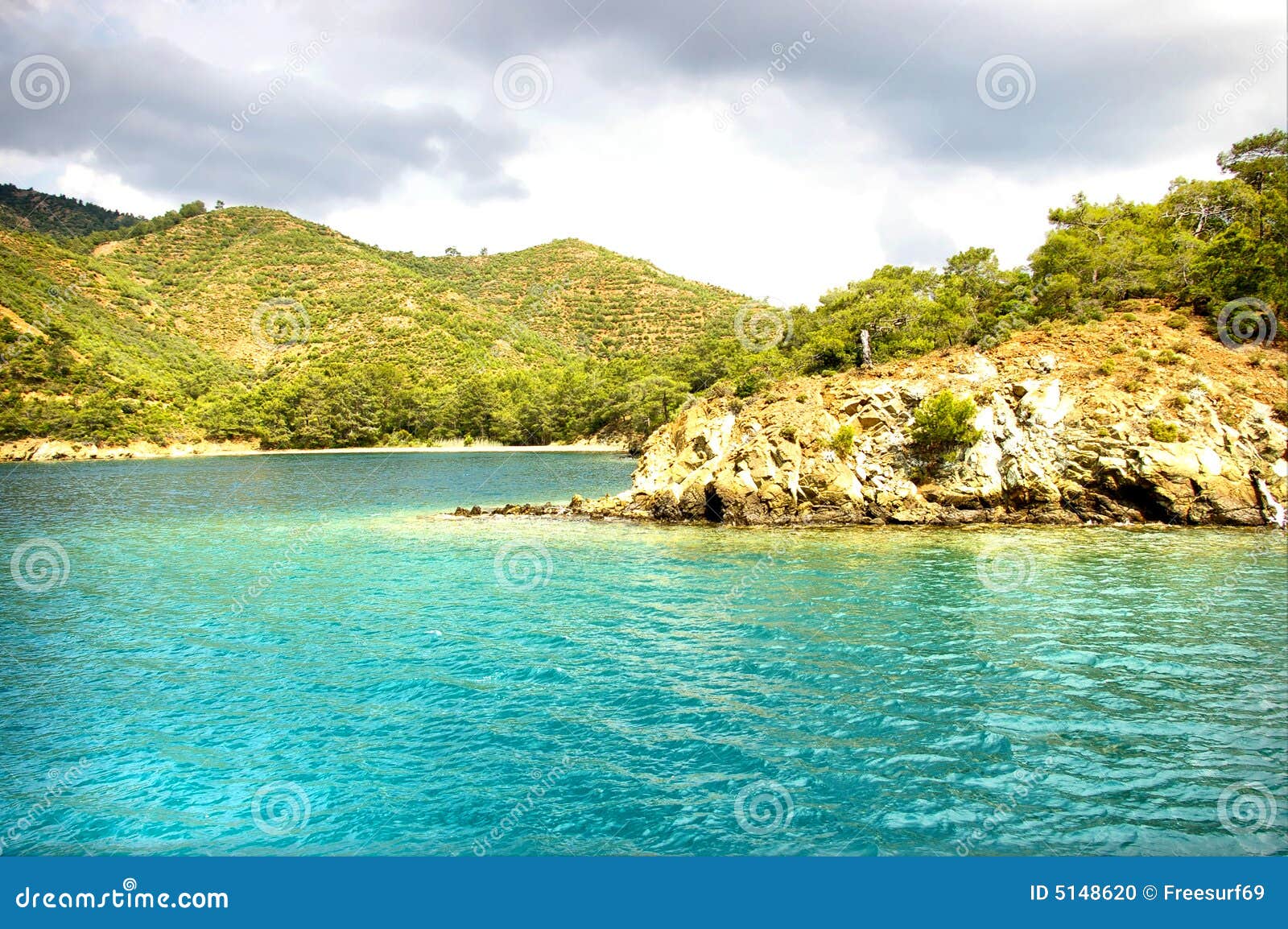 Turquoise Mediterranean Sea Stock Photo - Image of mountain, scenery ...
