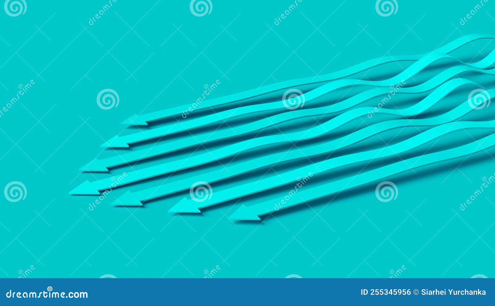 Turquoise Mint Business Presentation. Arrows Pointer 3D Illustration ...