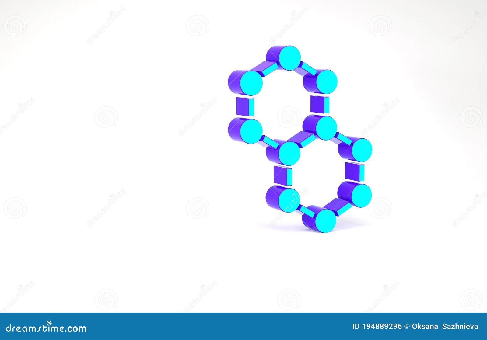 Turquoise Molecule Icon Isolated on White Background. Structure of ...