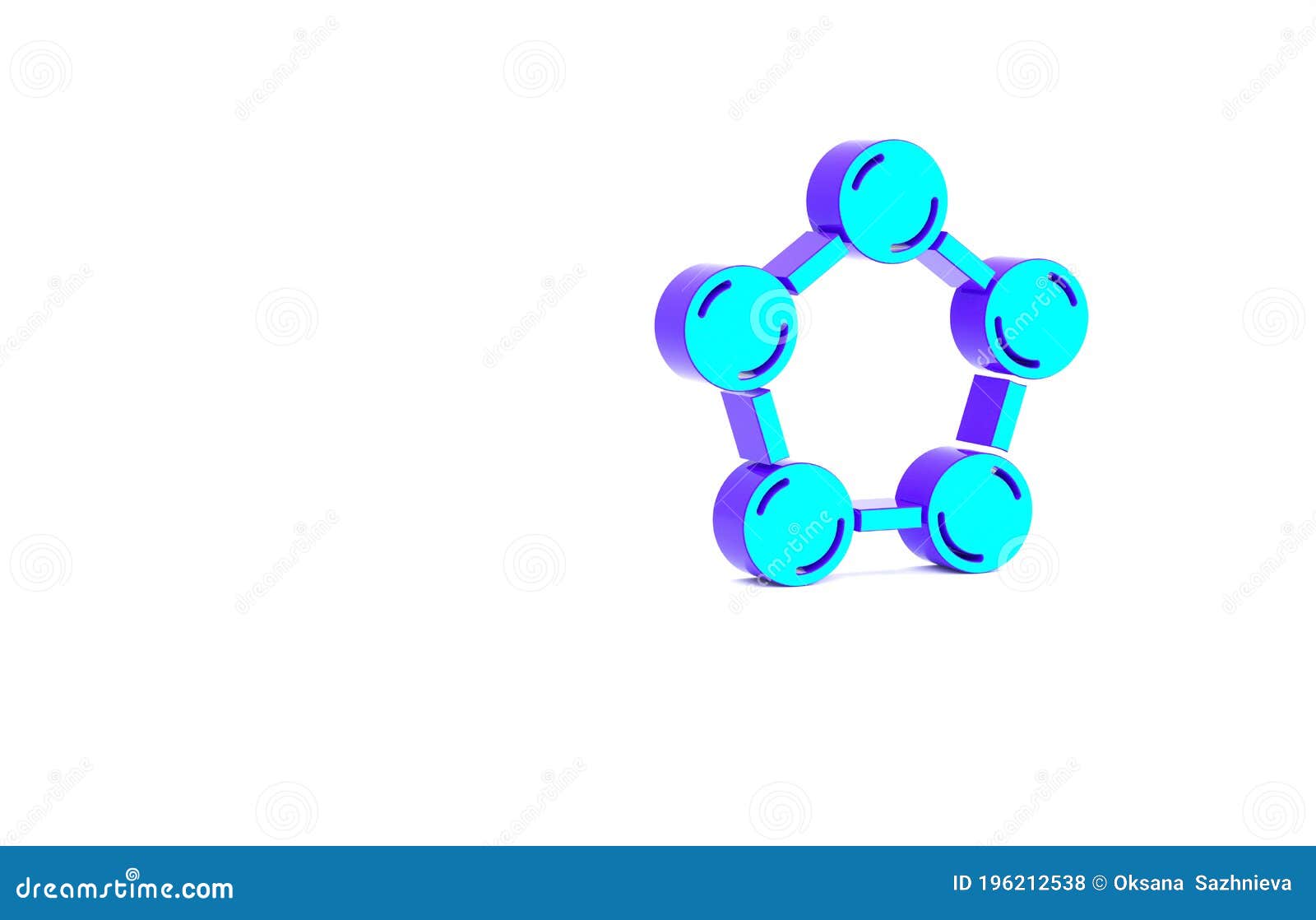 Turquoise Molecule Icon Isolated on White Background. Structure of ...