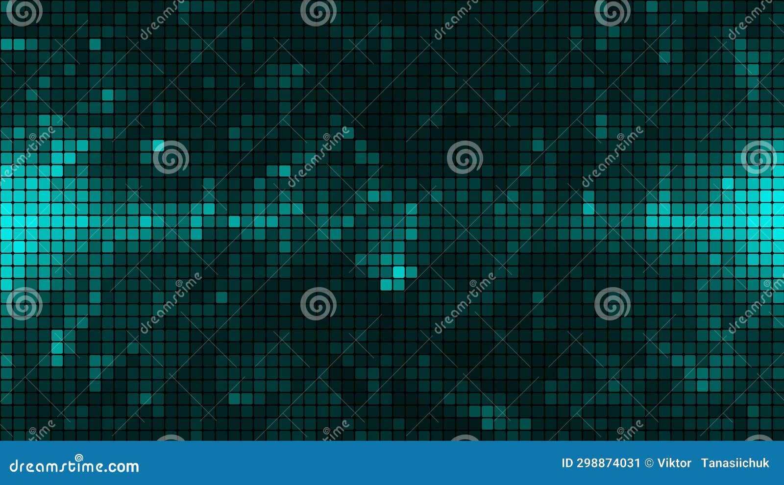 Turquoise Mosaic Tile Background in Technology Concept. Abstract ...