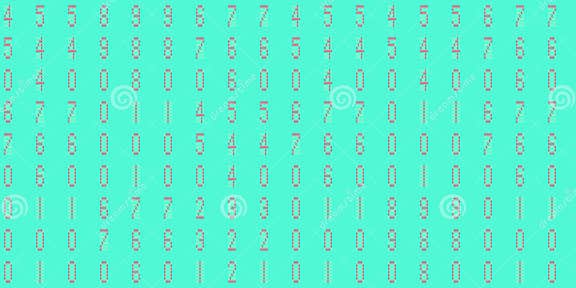 Turquoise Numeric Binary Creative Surface. Numeral Tech Design Backdrop ...