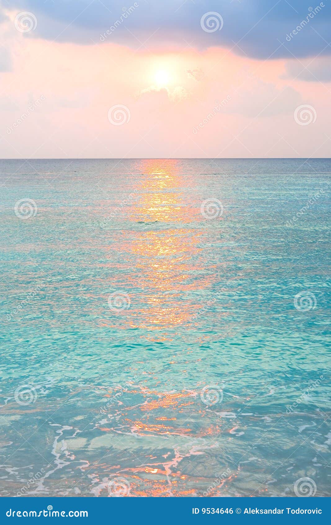 Turquoise Ocean In Sunrise At Tropical Island Stock Photo - Image of ...