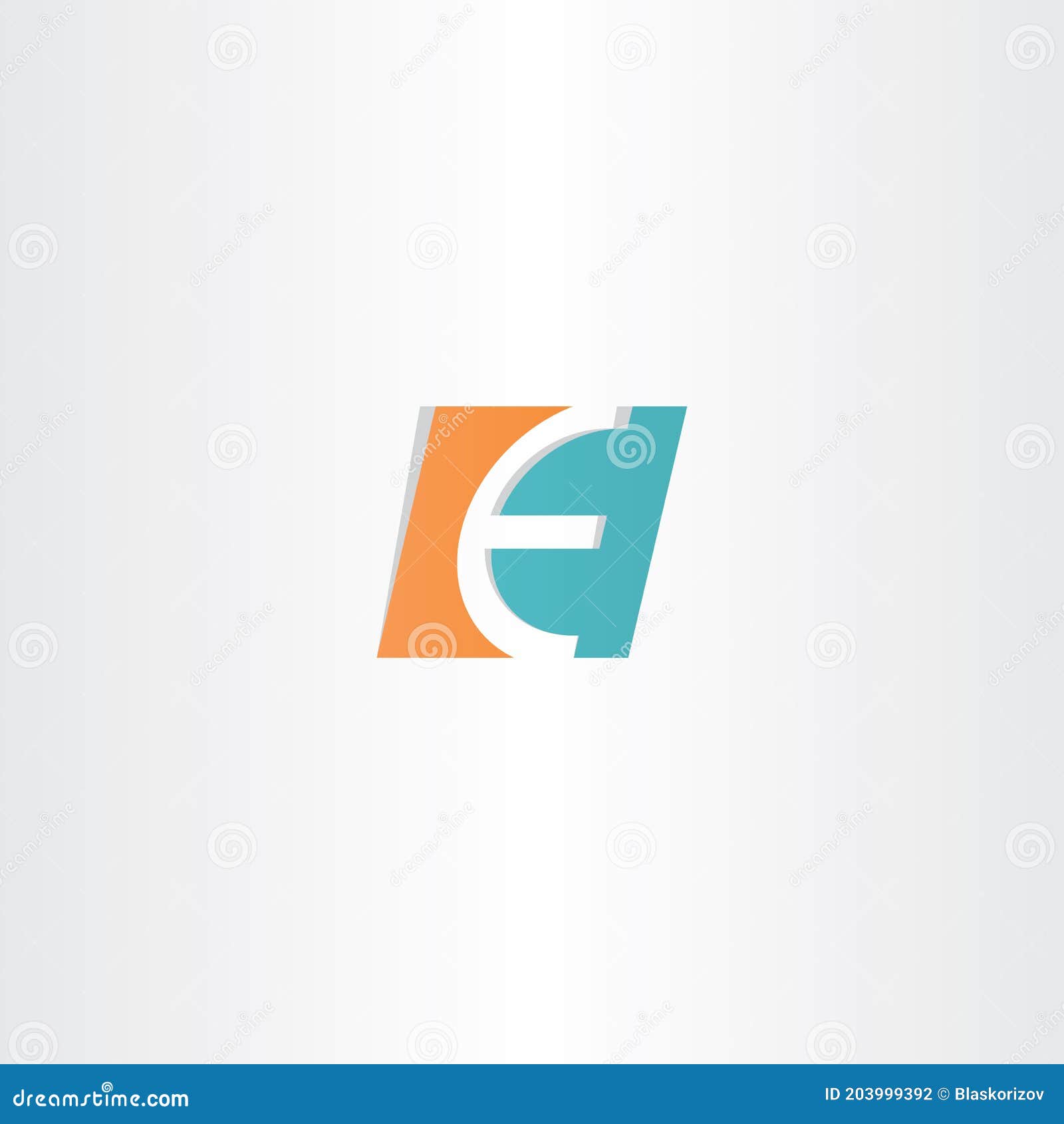 Turquoise Orange Letter E Logo Icon Element Stock Vector - Illustration ...