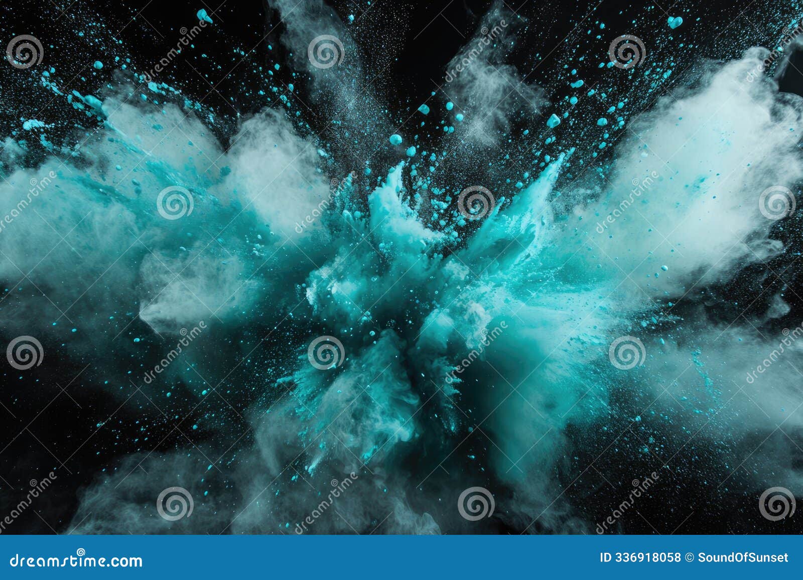 Turquoise Paint Explosion Splash Abstract Background. Colorful Cloud ...