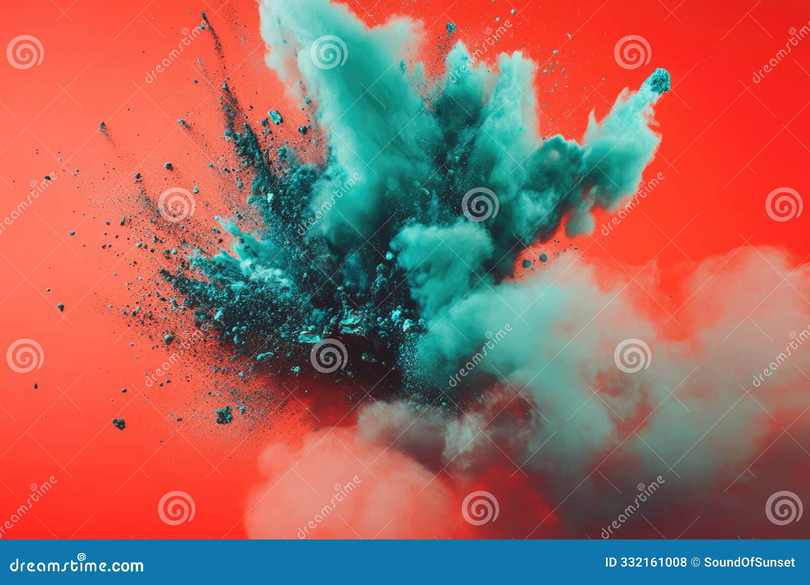 Turquoise Paint Explosion Splash Abstract Background. Colorful Cloud ...