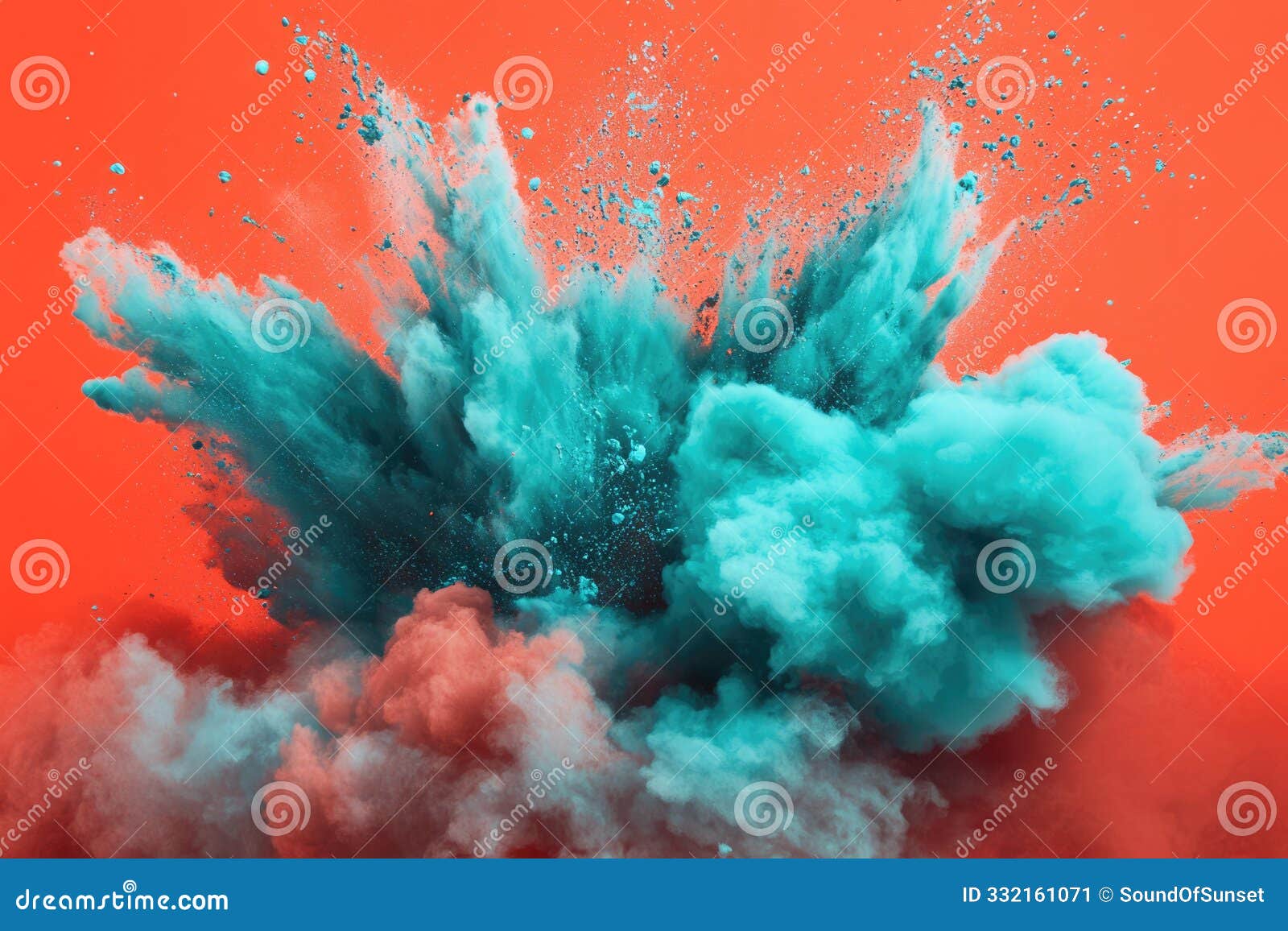 Turquoise Paint Explosion Splash Abstract Background. Colorful Cloud ...