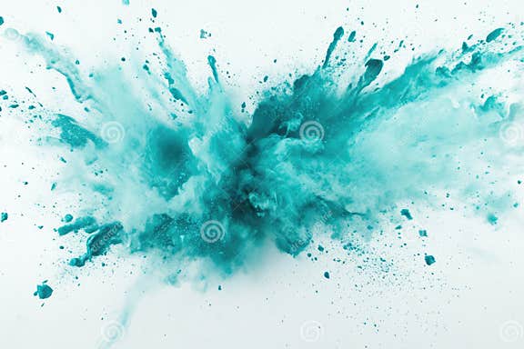 Turquoise Paint Explosion Splash Abstract Background. Colorful Cloud ...