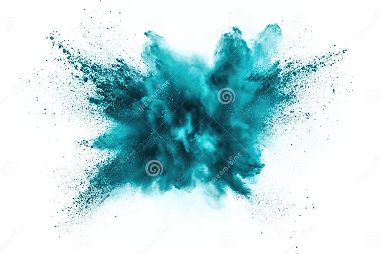 Turquoise Paint Explosion Splash Abstract Background. Colorful Cloud ...