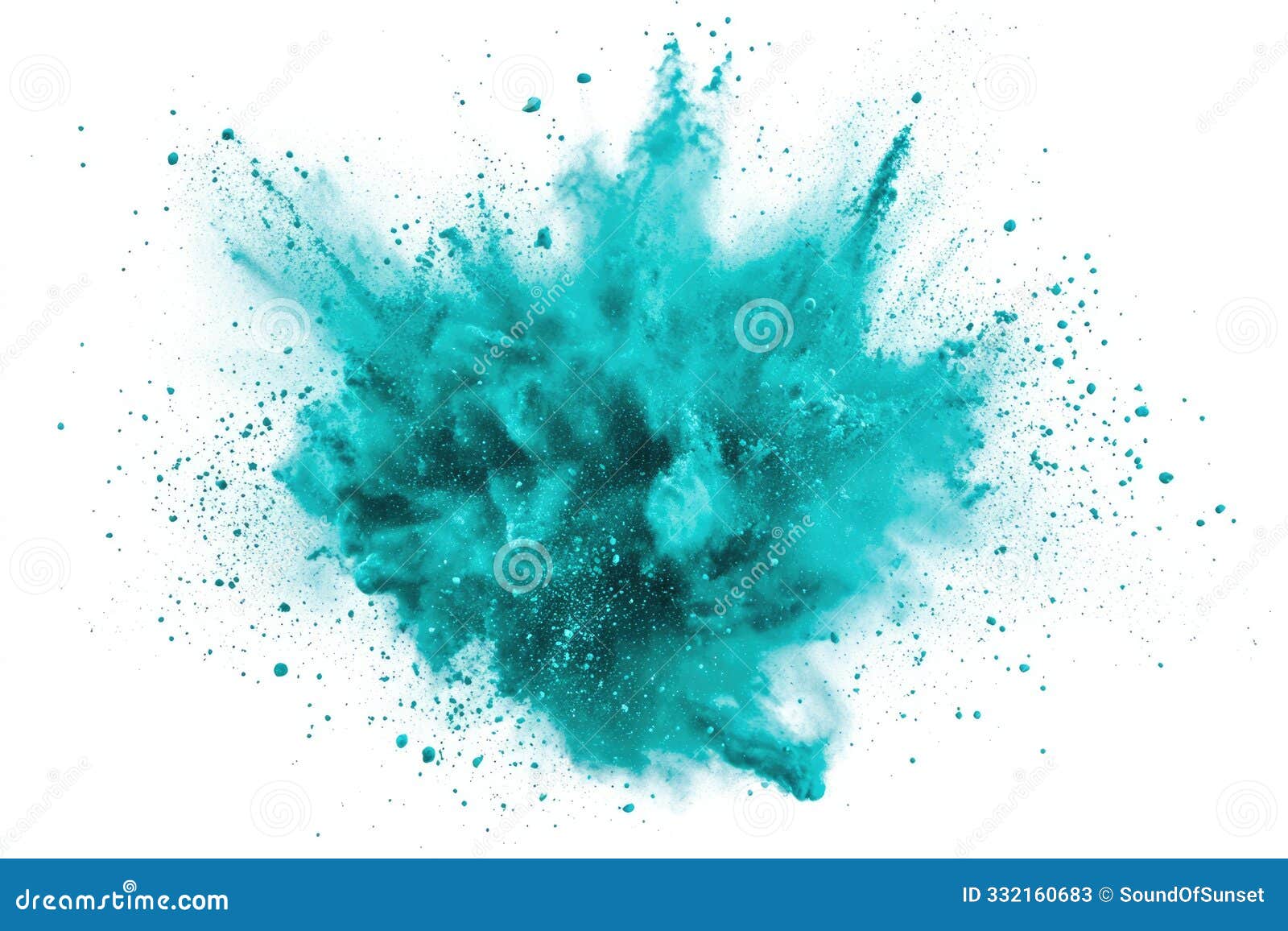 Turquoise Paint Explosion Splash Abstract Background. Colorful Cloud ...