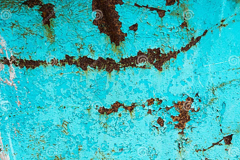 Turquoise Paint on Rusty Metal Stock Photo - Image of structure, metal ...