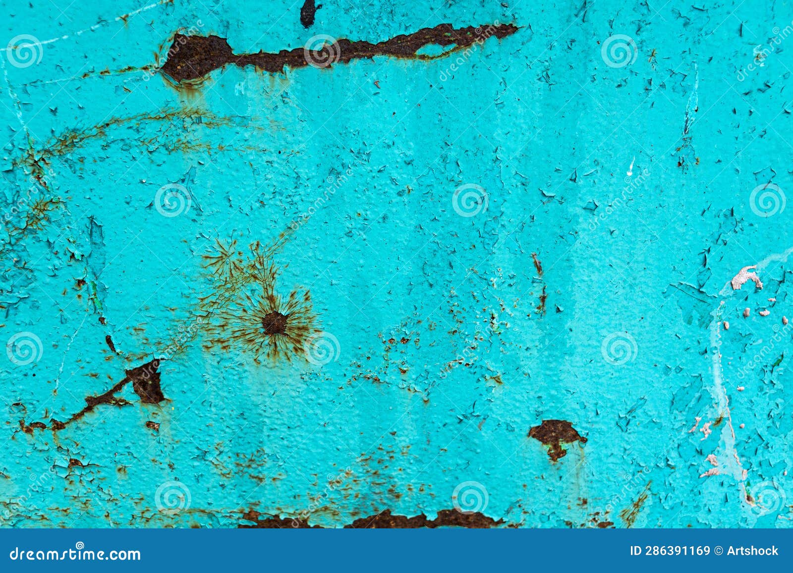 Turquoise Paint on Rusty Metal Stock Image - Image of paint, metallic ...
