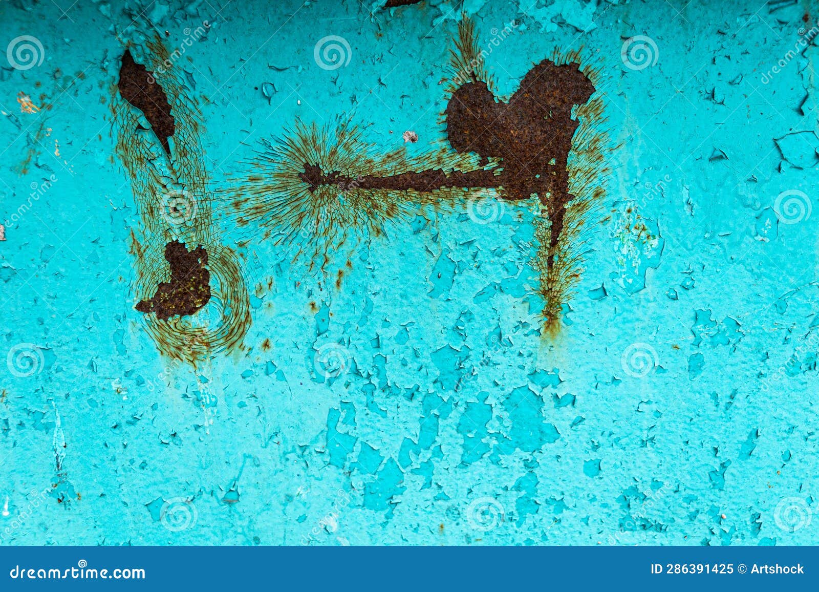 Turquoise Paint on Rusty Metal Stock Image - Image of rough, metallic ...