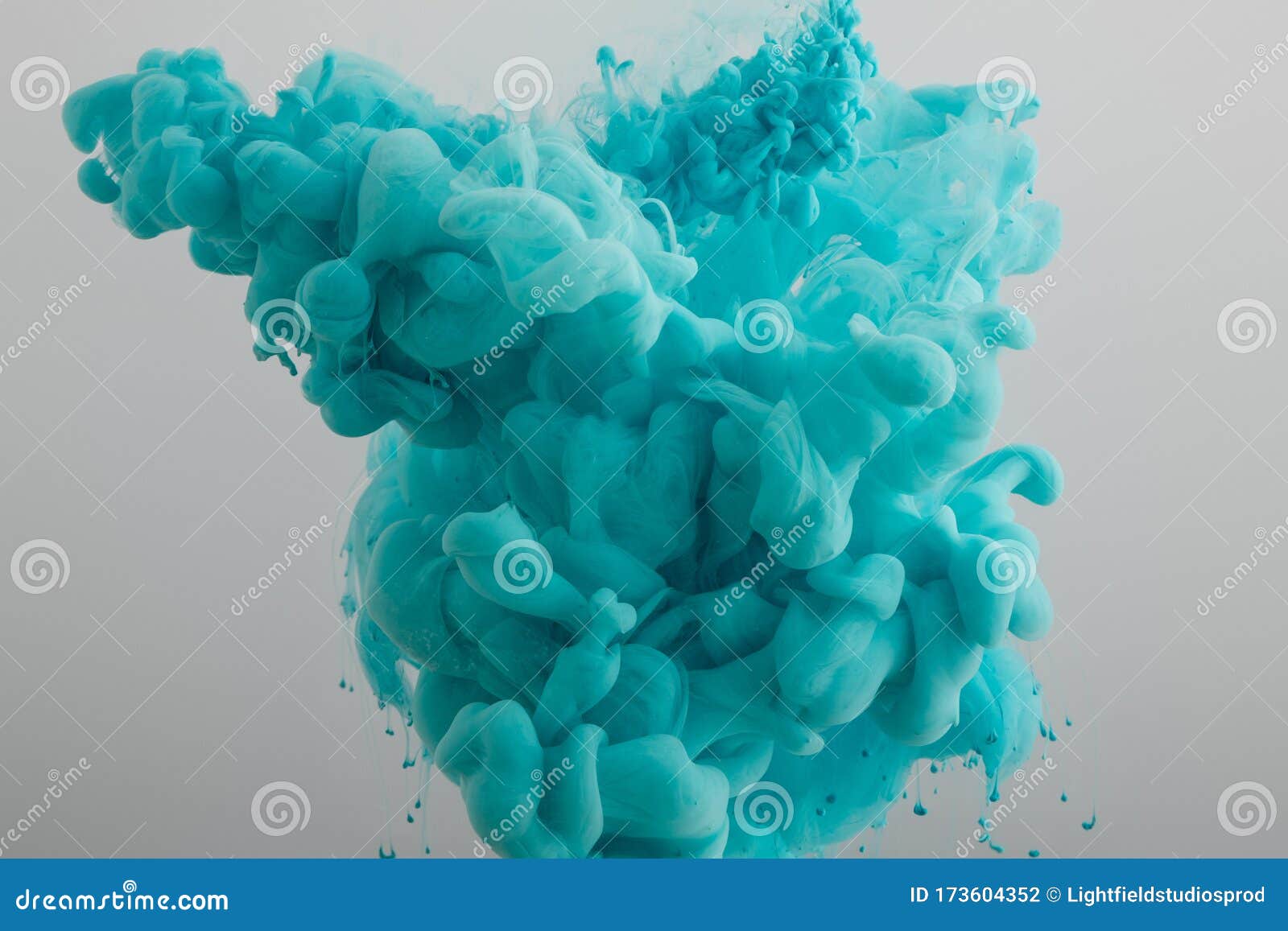 Turquoise Paint Splash Isolated on Grey Stock Photo - Image of acrylic ...