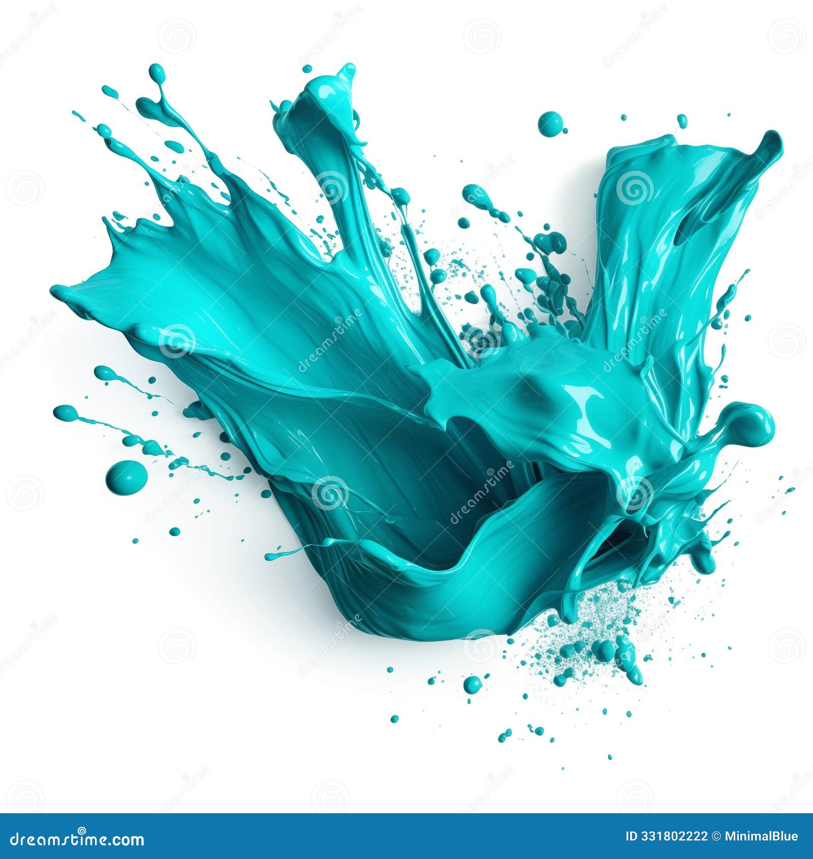 Turquoise Paint Splash on White Background Stock Illustration ...