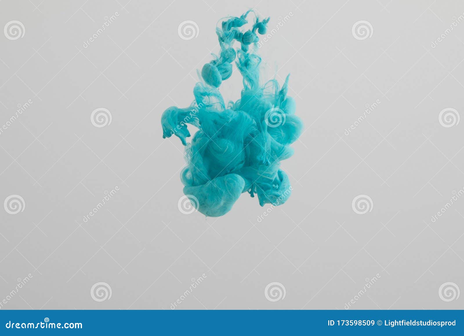 Turquoise Paint Swirls Isolated on Grey Stock Image - Image of splat ...